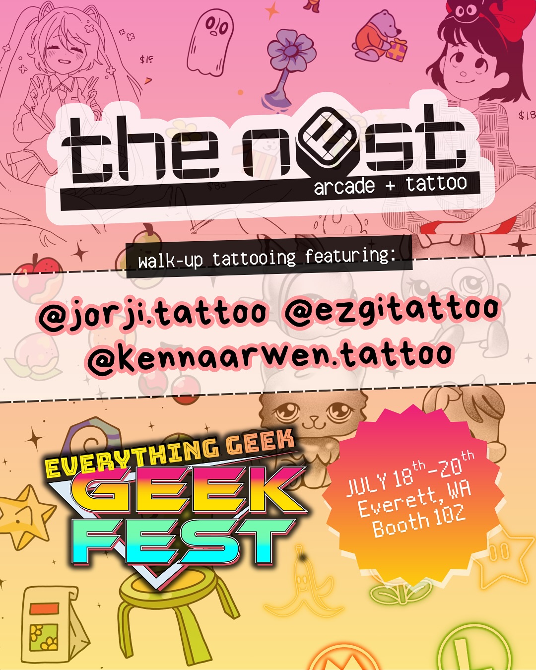 Nest Arcade + Tattoo – seattle tattoos and rhythm gaming